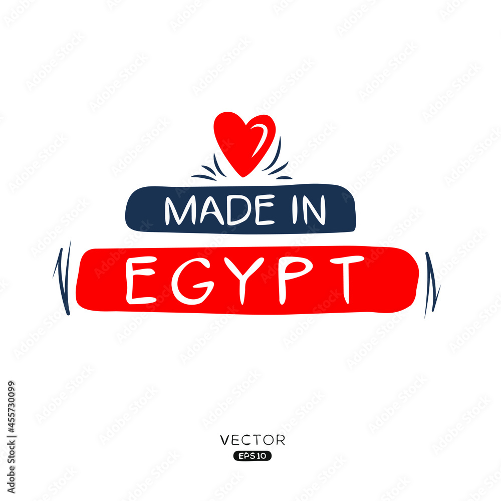 Made in (Egypt) Sign, Egypt logo design, vector illustration. Stock ...