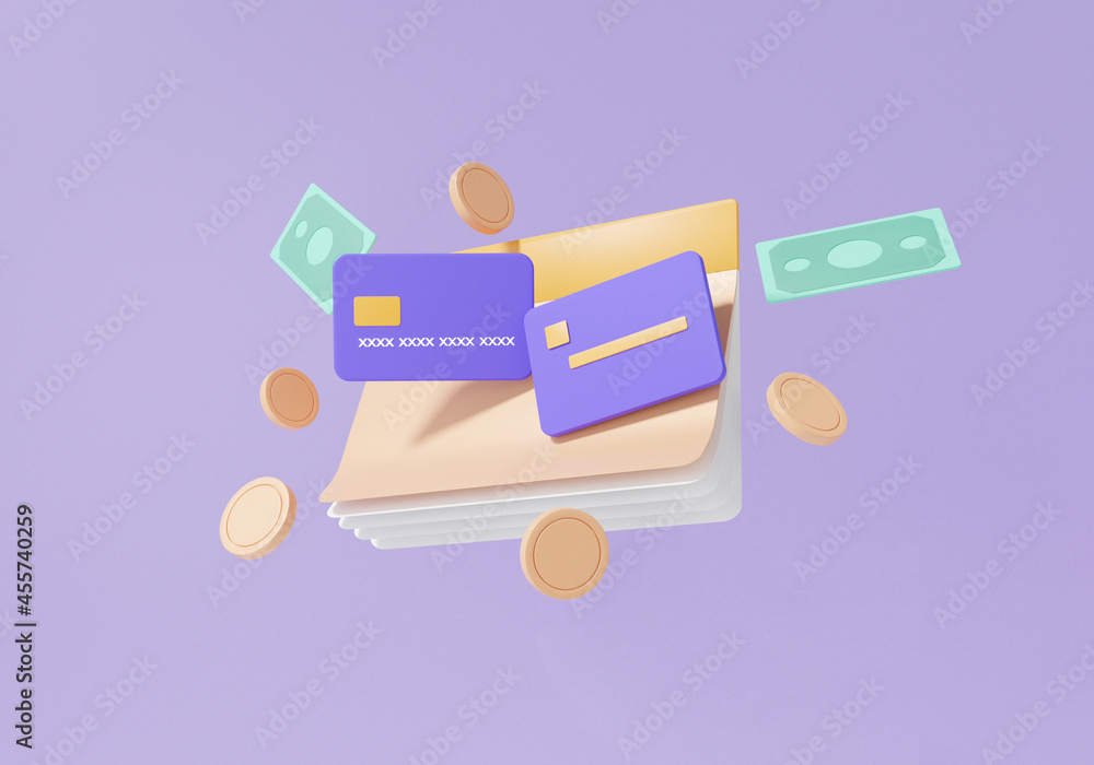 Bank account book floating transaction concept. payment Internet ...