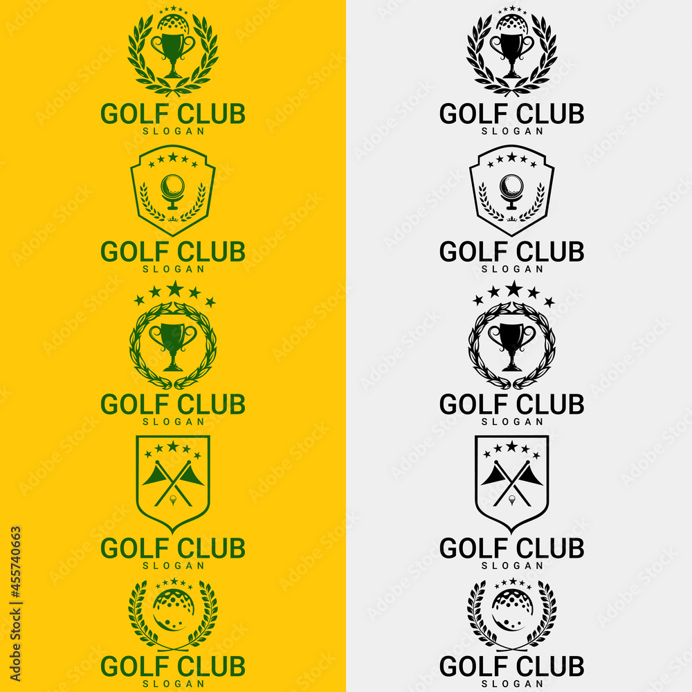 Set of golf club logos, labels and emblems. suitable for company logo ...