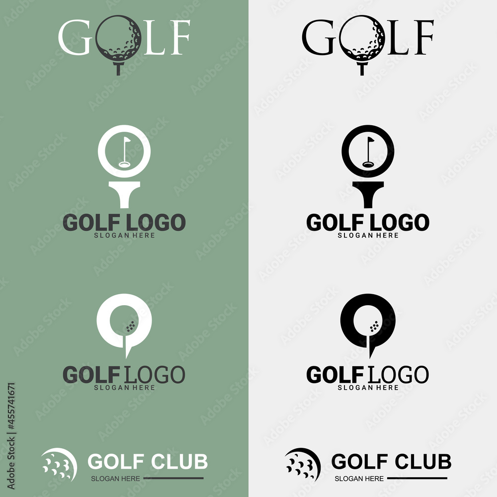 Set of golf club logos, labels and emblems. suitable for company logo ...