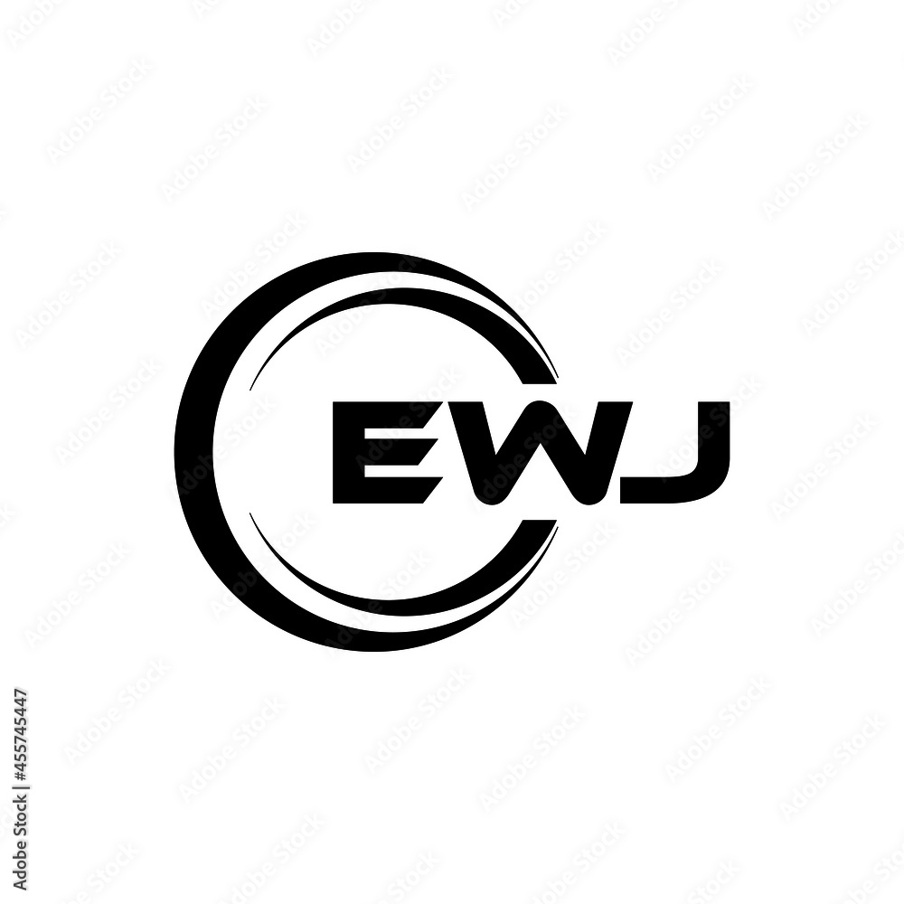 EWJ letter logo design with white background in illustrator, vector ...