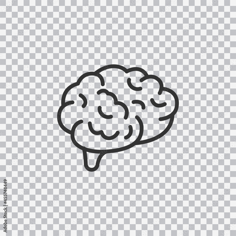 Human brain. Vector outline icon with editable strokes isolated on ...