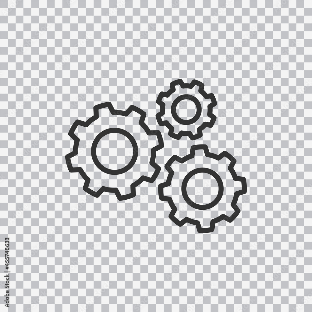 Gear settings icon isolated on transparent background. Vector ...