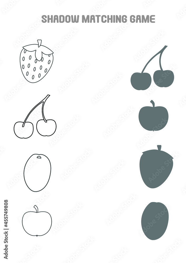 matching fruits early learning kindergarten worksheets workbook ...