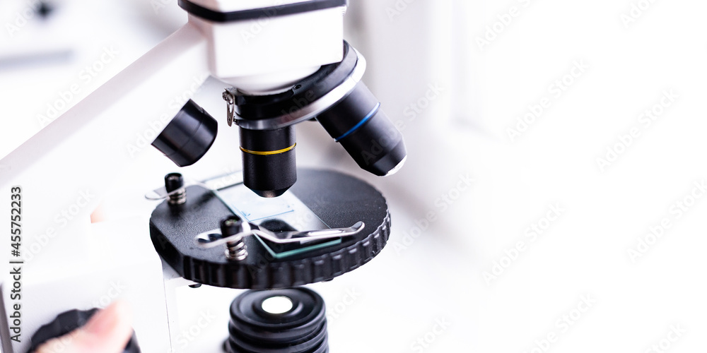 medical laboratory, use of a microscope for chemical biological samples ...