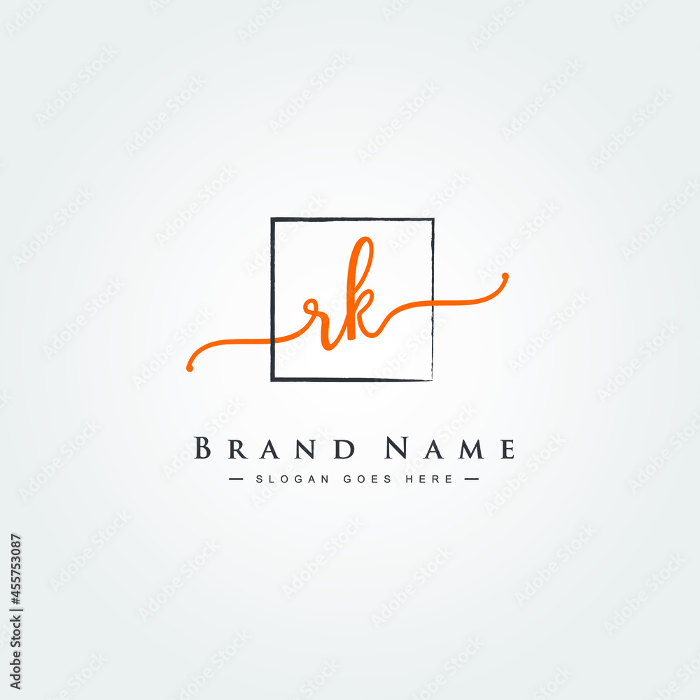 Initial Letter RK Logo - Handwritten Signature Style Logo Stock ... Initial Letter RK Logo - Handwritten Signature Style Logo Stock ...