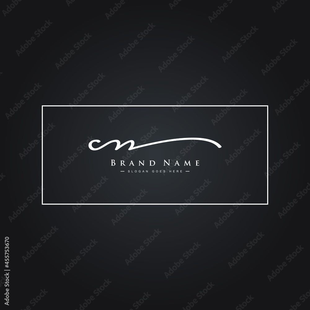 Initial Letter CN Logo - Handwritten Signature Style Logo Stock Vector ...