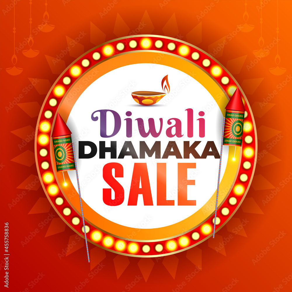 diwali dhamaka sale creative vector illustration. diwali festival sale ...