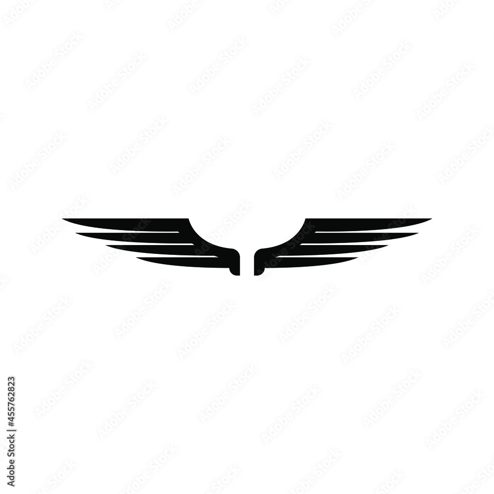 Angel wings icon vector. fly illustration sign collection. pilot symbol ...