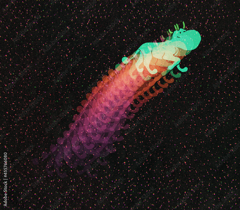 Alien Dog Character Flying In Universe Stock Photo | Adobe Stock