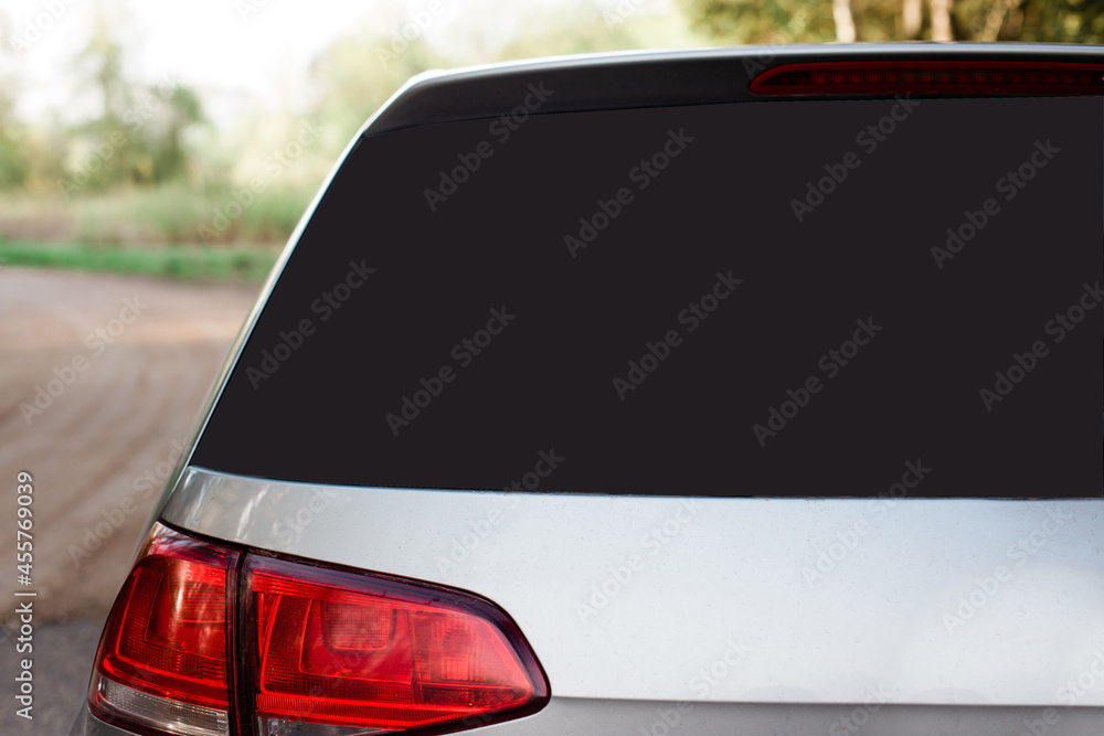 Vinyl car stickers mock up, rear window mockup decal Stock Photo ...