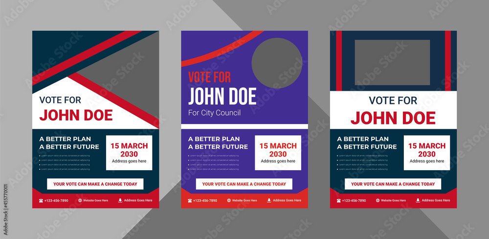 election flyer design template bundle. vote now election poster leaflet ...