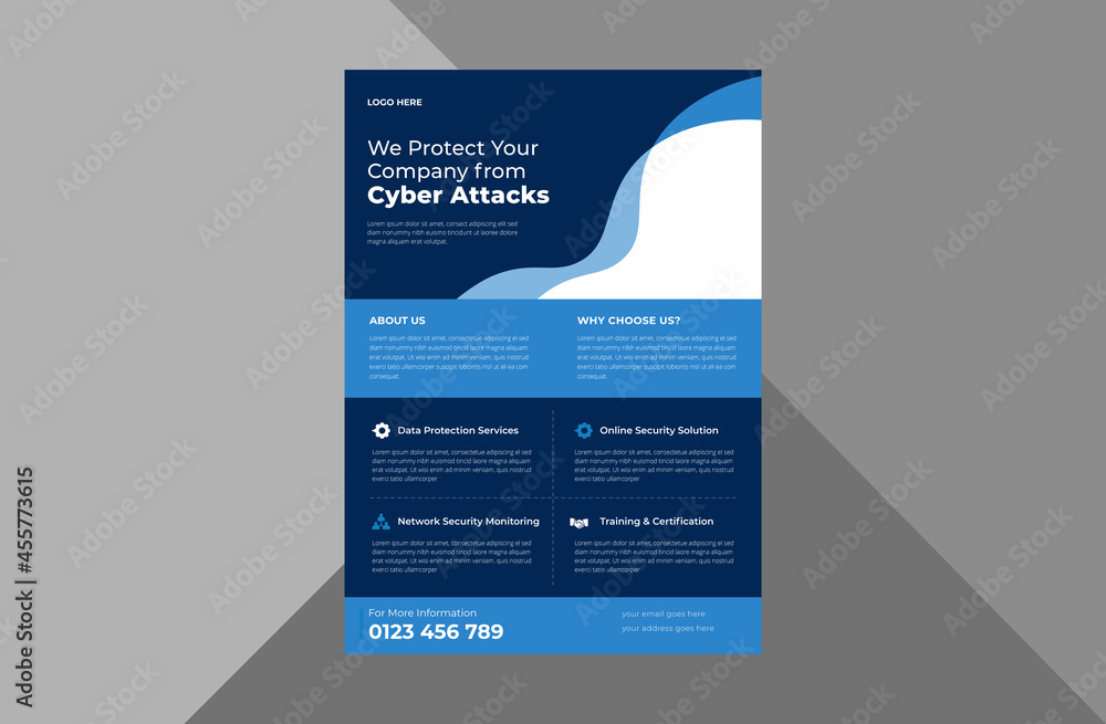 cyber security flyer design template. cyber security protection poster ...