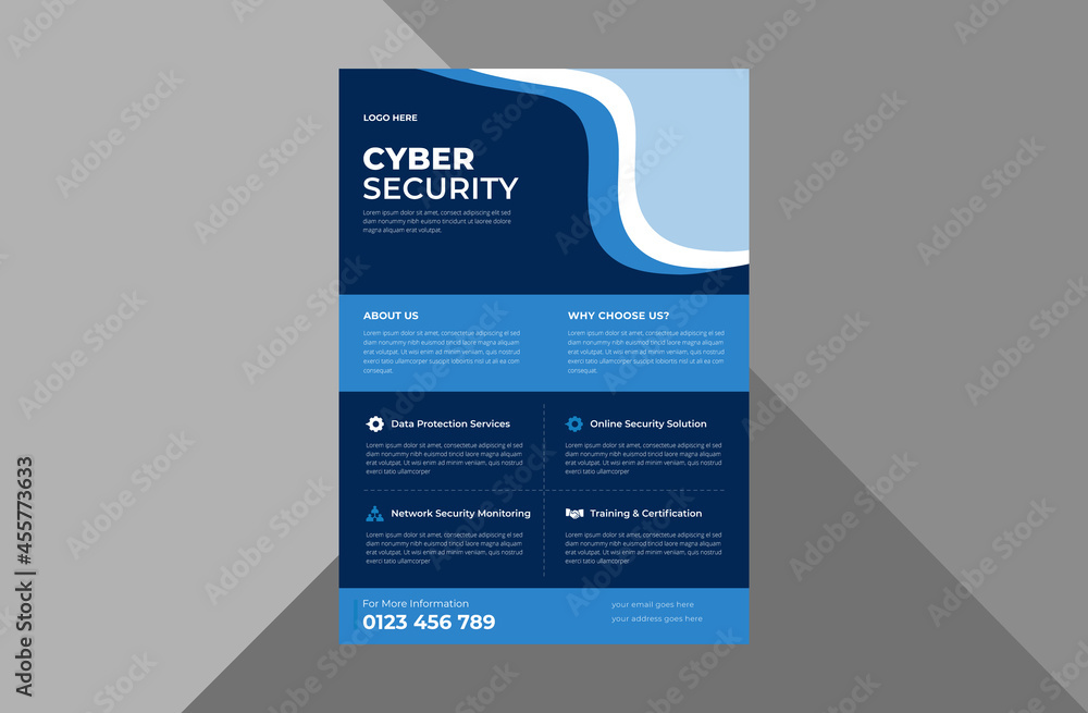 cyber security flyer design template. cyber security protection poster ...