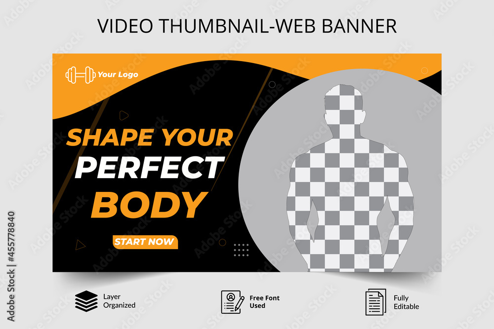 Fitness gym training thumbnail design for any videos. Fitness gym ...