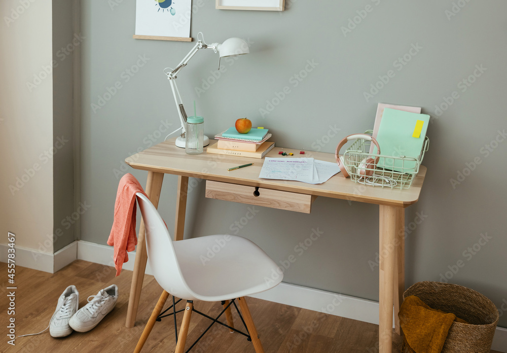 Study supplies on desk at home Stock Photo | Adobe Stock