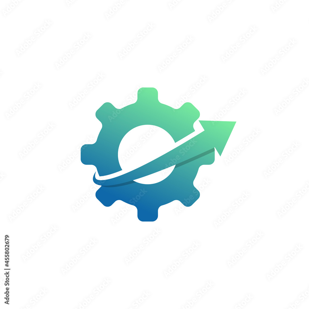 Technology Concept Icon. Cogwheel and Arrow up Symbol. Upgrade Setting ...