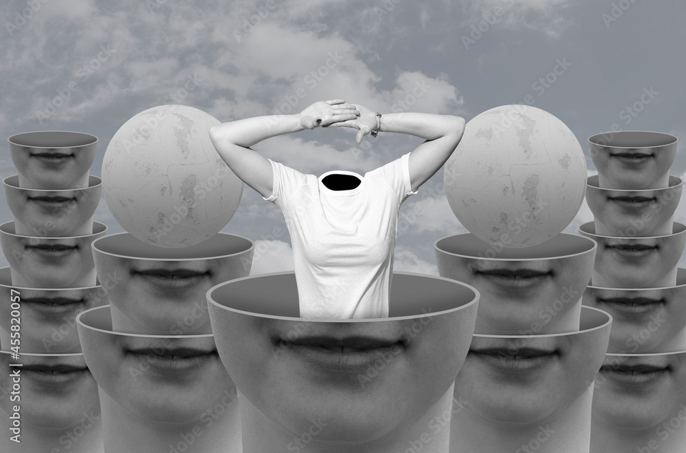 Headless Woman Out Of The Head Stock Photo | Adobe Stock