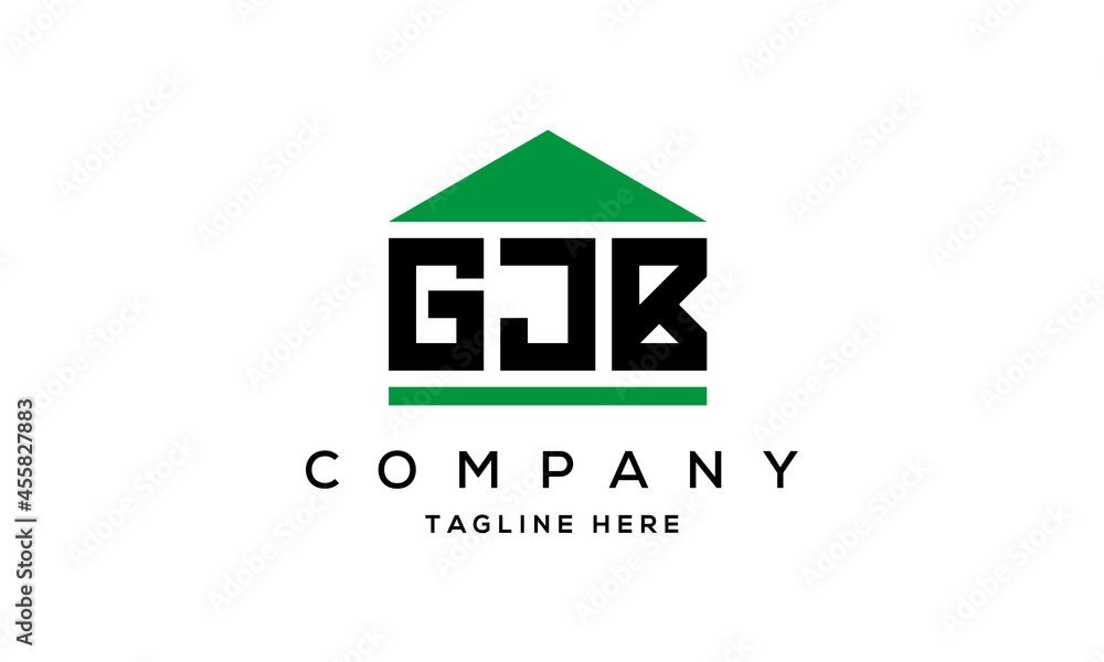 GJB three letter house for real estate logo design Stock Vector | Adobe ...