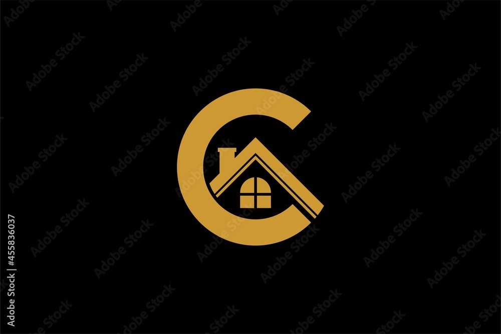 Real estate company and letter C logo design. Property management ...