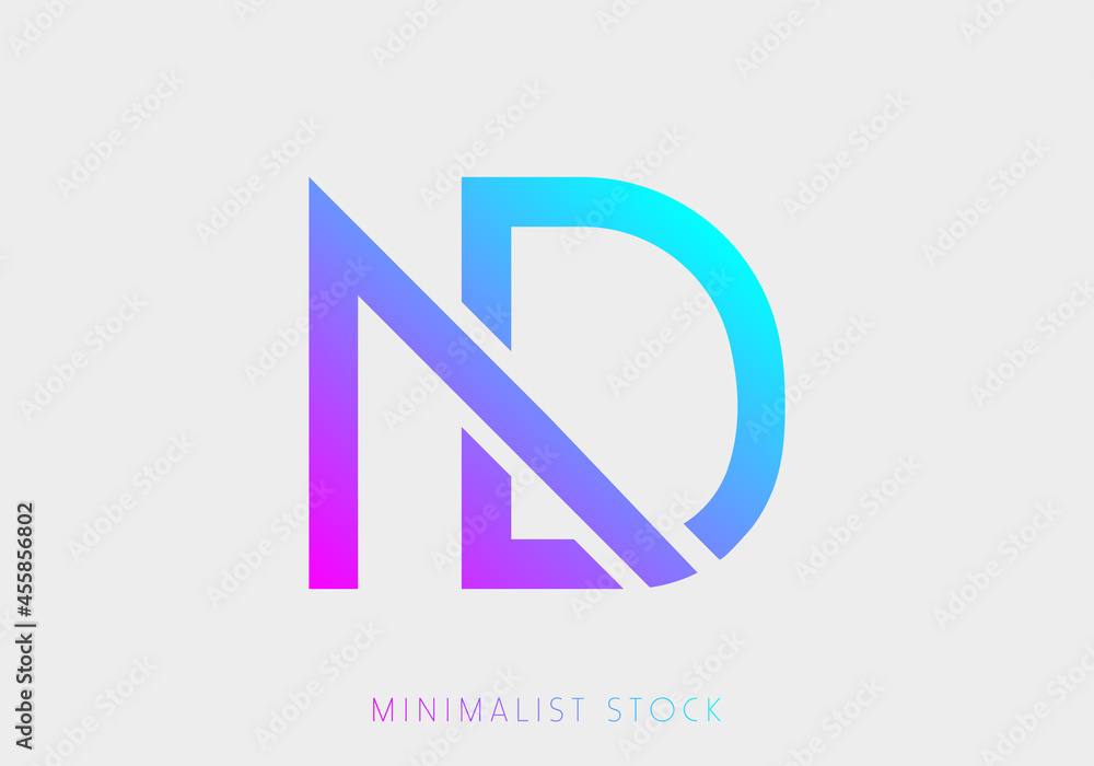 ND, DN, D, N Abstract Icon Logo Alphabet Monogram Illustration Initial ...