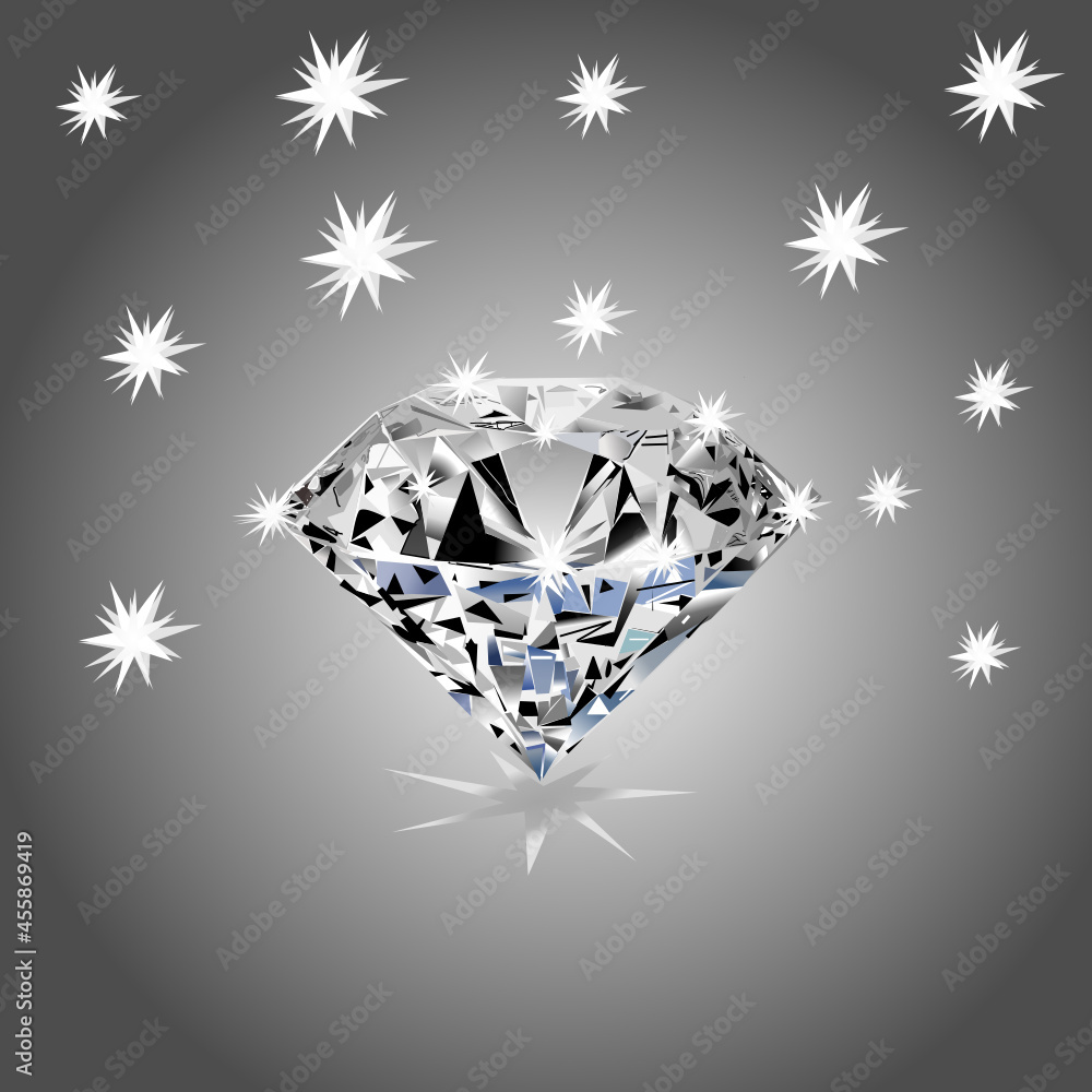 Drawing so beautiful diamond on gold background. Design for your ...