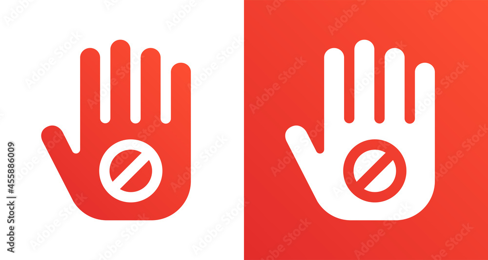 Stop hand icon. No entry symbol Stock Vector | Adobe Stock