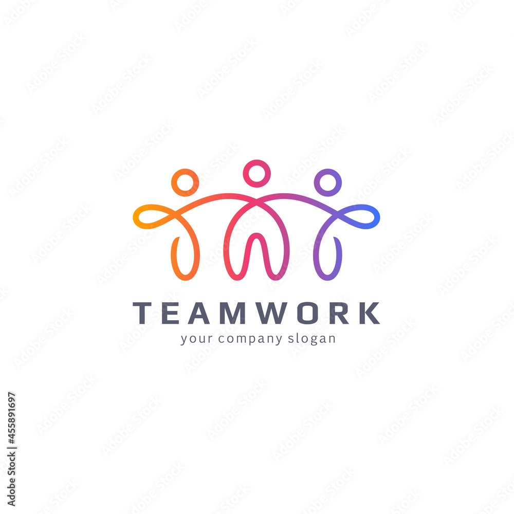 Vector logo design template. Teamwork abstract icon. Stock Vector ...