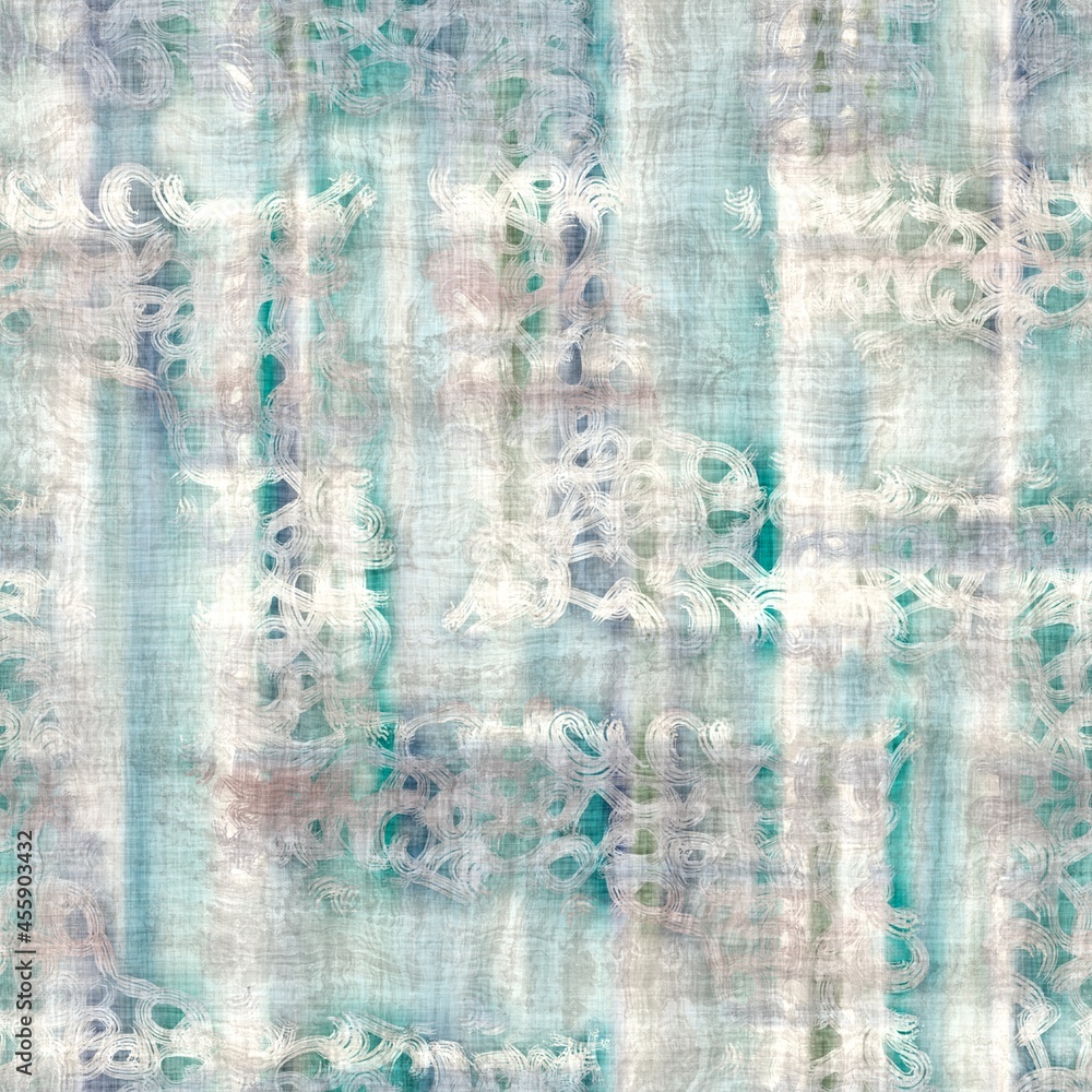 Seamless pastel batik pattern swatch for print with abstract hand drawn ...