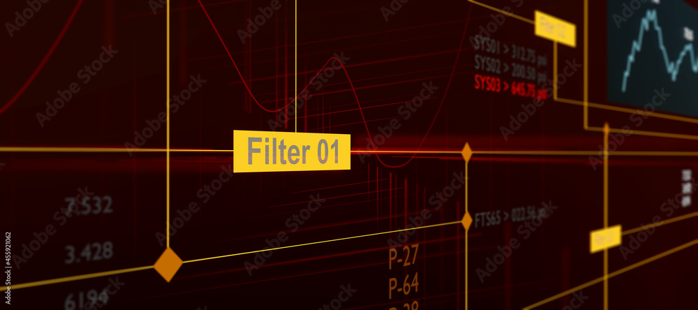 Switch board in industry plant combined with yellow hazard lights and ...