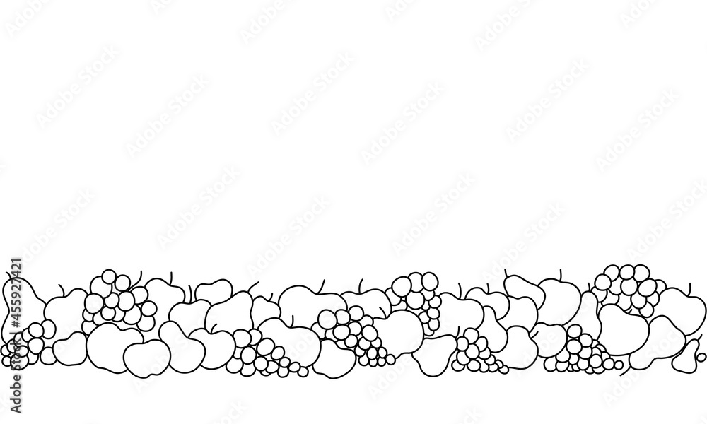 Fruits. Horizontal seamless border of fruit. Fruit decor. Vector ...