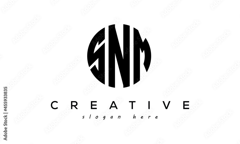 Letters SNM creative circle logo design vector Stock Vector | Adobe Stock