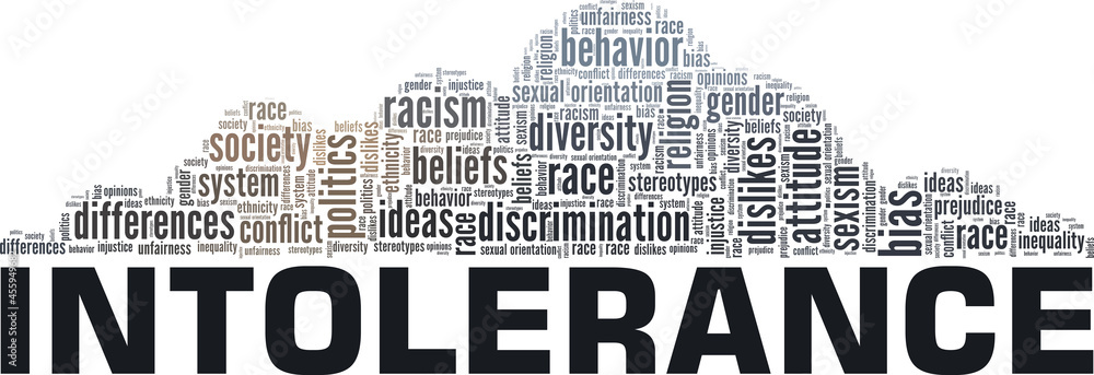 Intolerance (social, personal, racial, sexual...) vector illustration ...