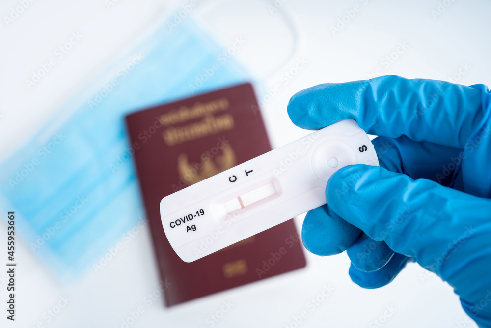 COVID-19 virus disease rapid swab test, global pandemic outbreak, Hands ...