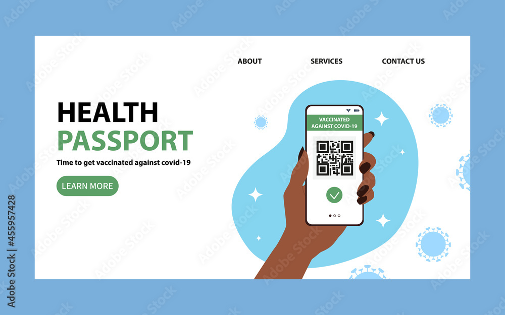 Landing page for vaccination against coronavirus with the QR-code of ...