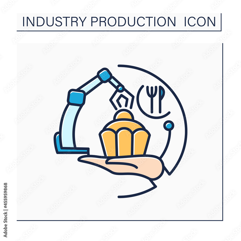 Food industry color icon. Food and Beverage manufacturing ...