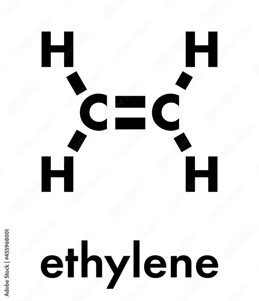 Ethylene (ethene) molecule. Used in production of polyethylene but also ...
