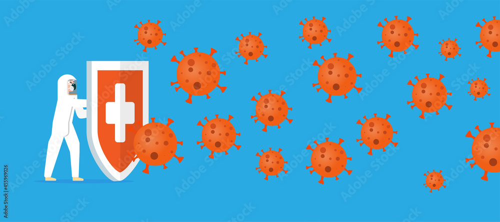 Immune system vector icon logo. Protection against bacteria health ...