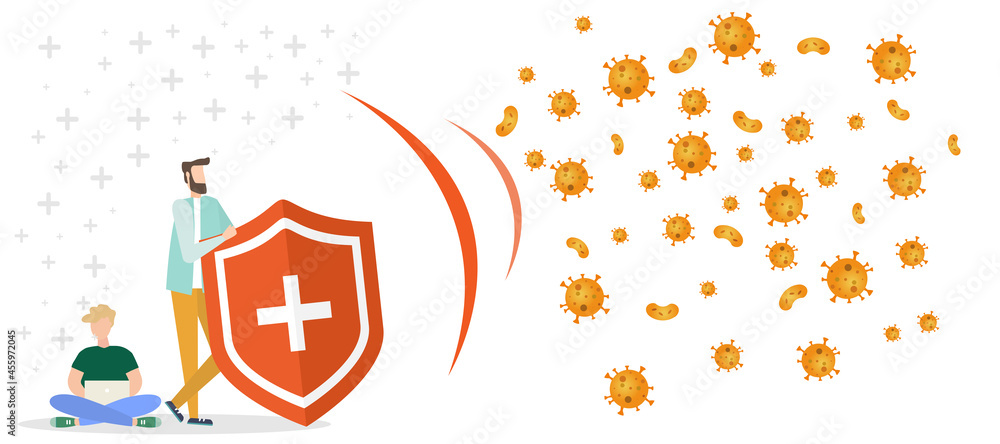 Immune system vector icon logo. Protection against bacteria health ...