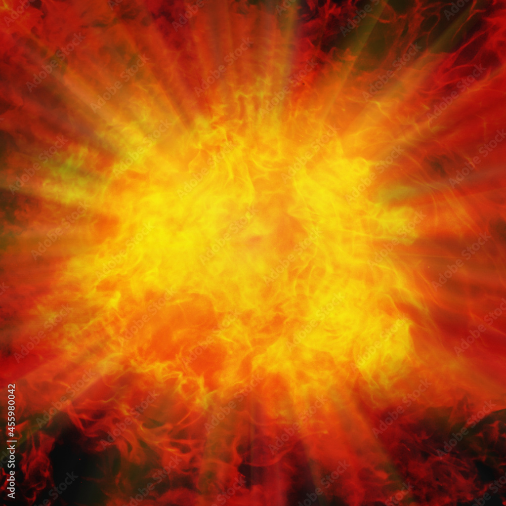 Foto de Explosion of fire as a symbol of hell and eternal torment ...