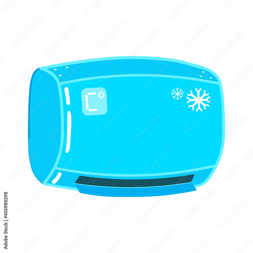 Funny cute air conditioning characters. Vector hand drawn doodle style ...