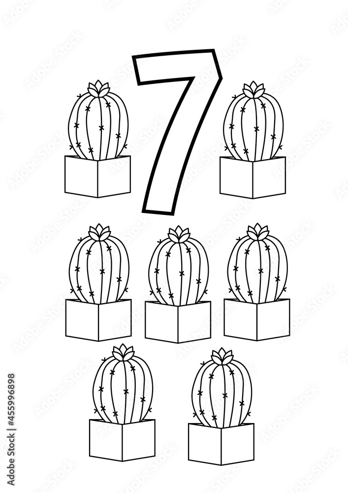 numbers seven coloring pages preschool education activity pages ...