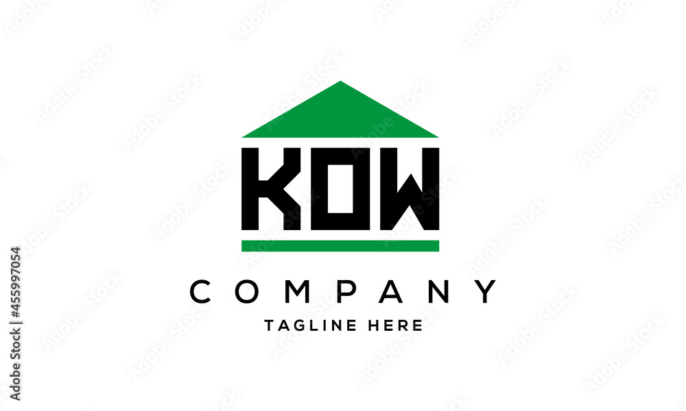 KOW three letter house for real estate logo design Stock Vector | Adobe ...