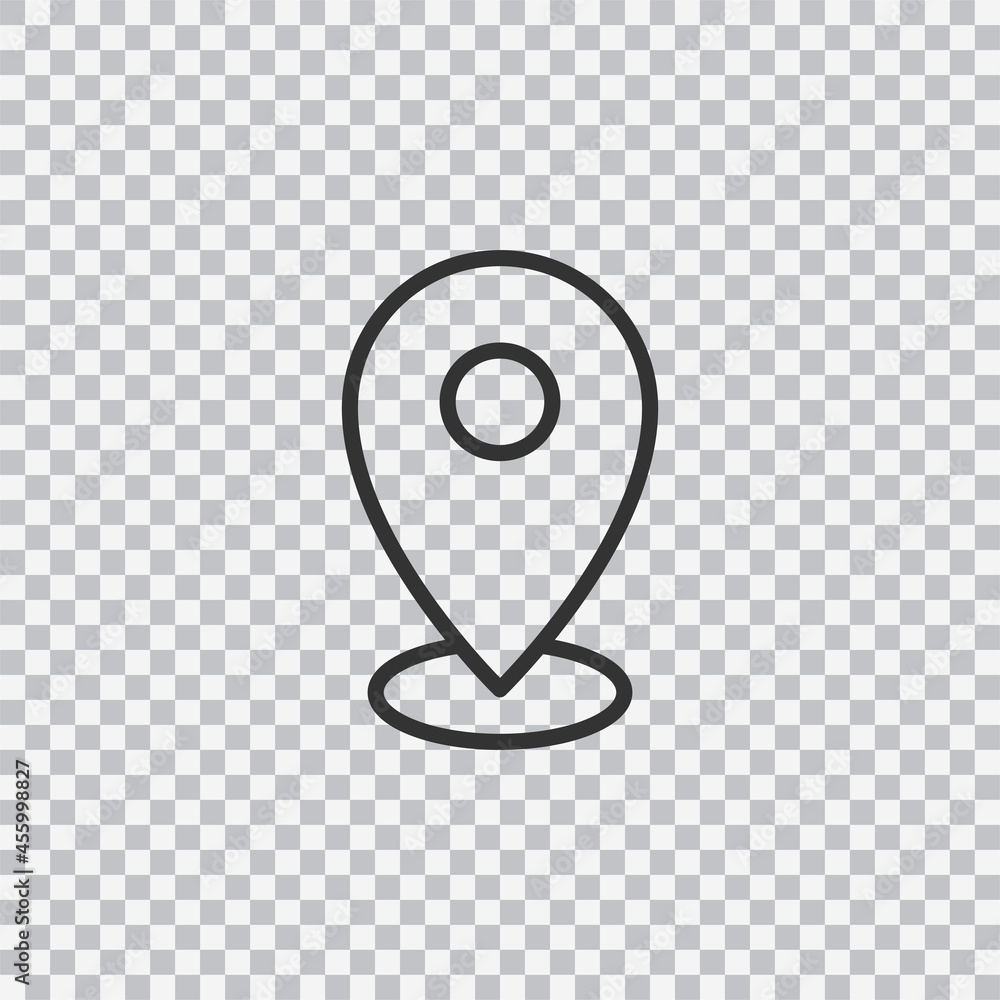 Pin location in outline style isolated on transparent background ...