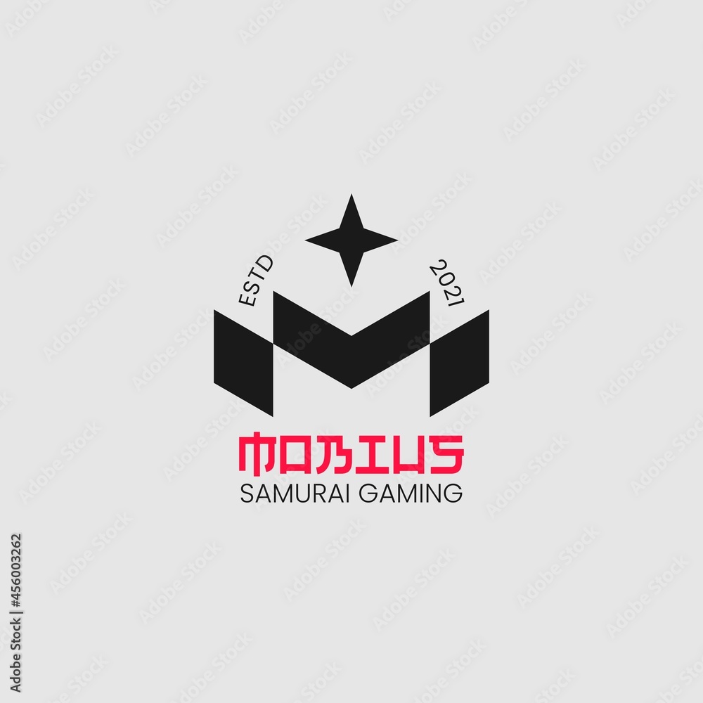 m modern logo. Japanese samurai concept design. Stock Vector | Adobe Stock