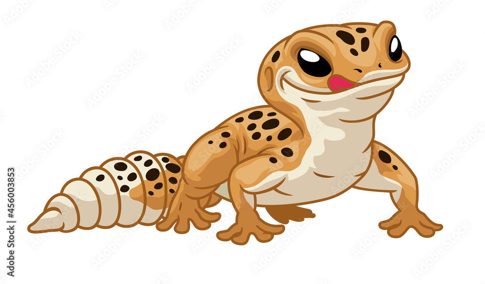 Cute cartoon leopard gecko Stock Vector | Adobe Stock