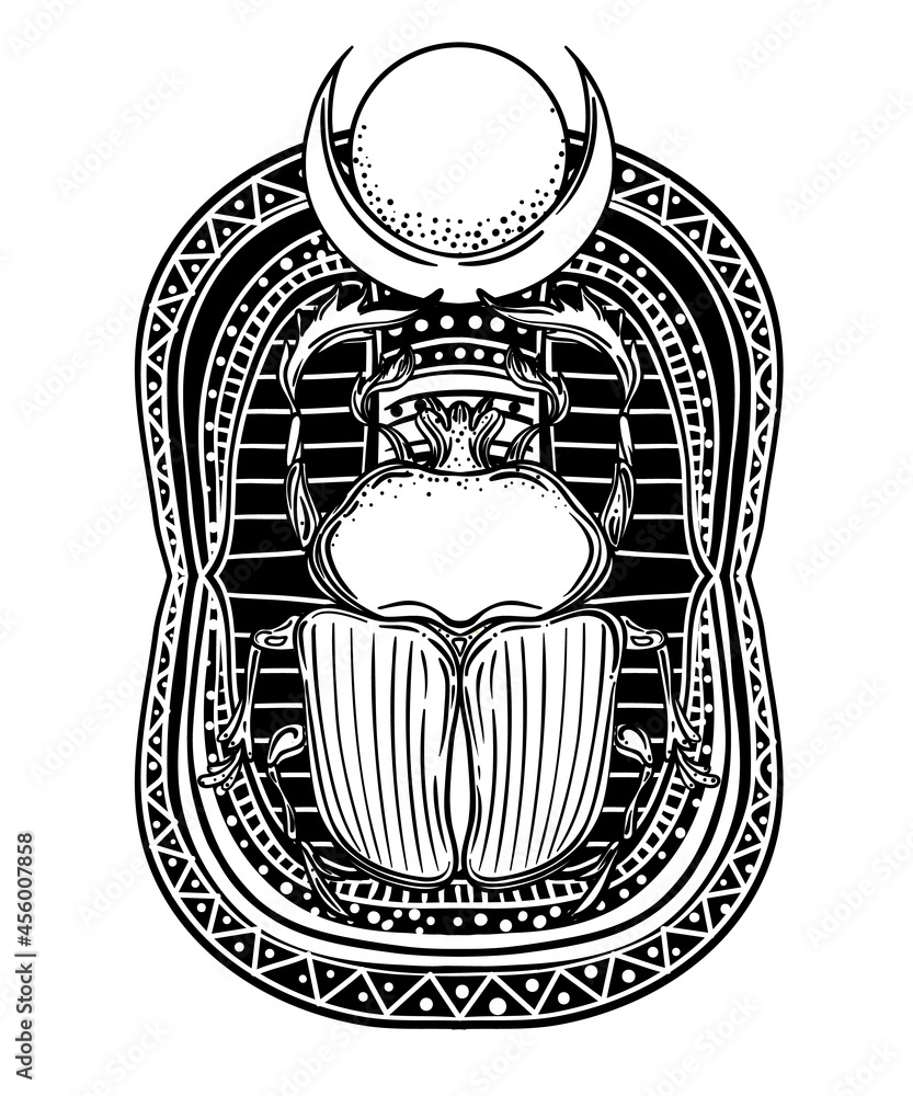 Scarabaeus sacer, Dung beetle. Sacred symbol of in ancient Egypt ...