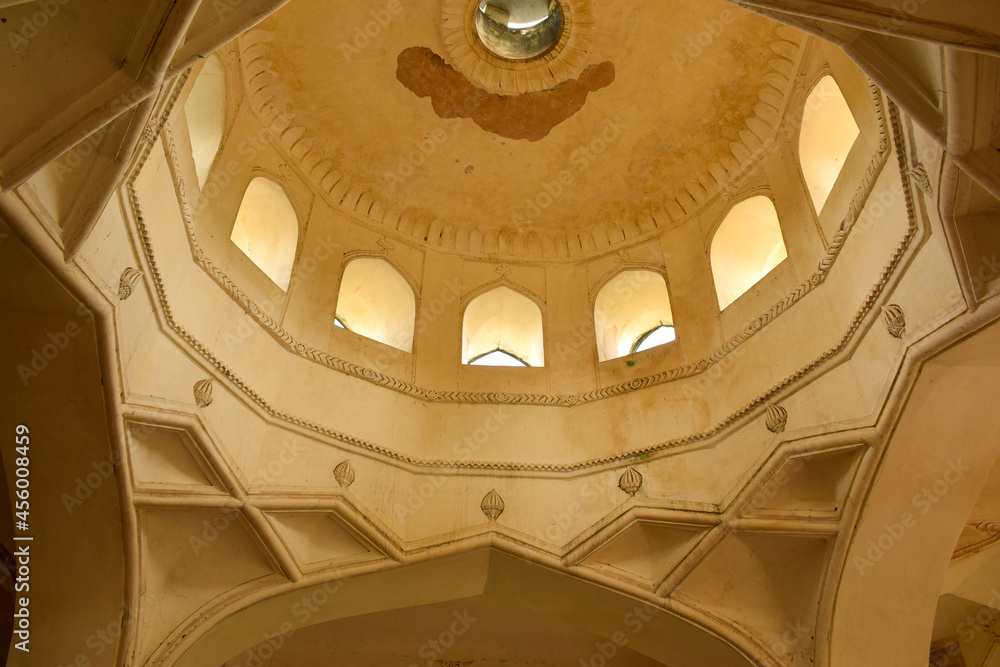 Antique Islamic Architectural Art Pointed Arches Seven Tombs Dome and ...