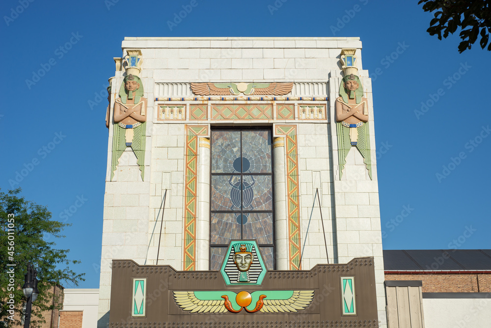 DeKalb, Illinois, USA - August 3rd 2021 - This fully restored historic ...