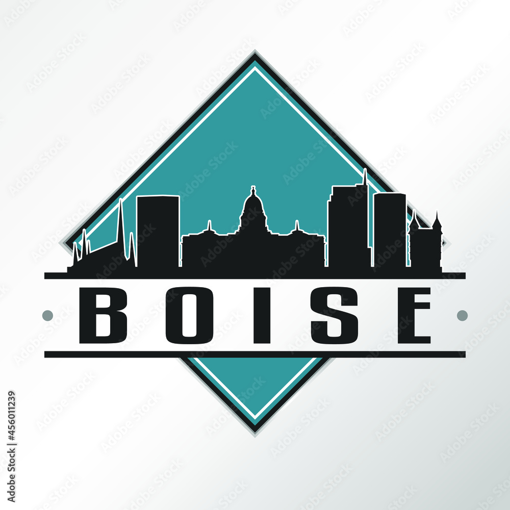 Boise, ID, USA Skyline Logo. Adventure Landscape Design Vector ...